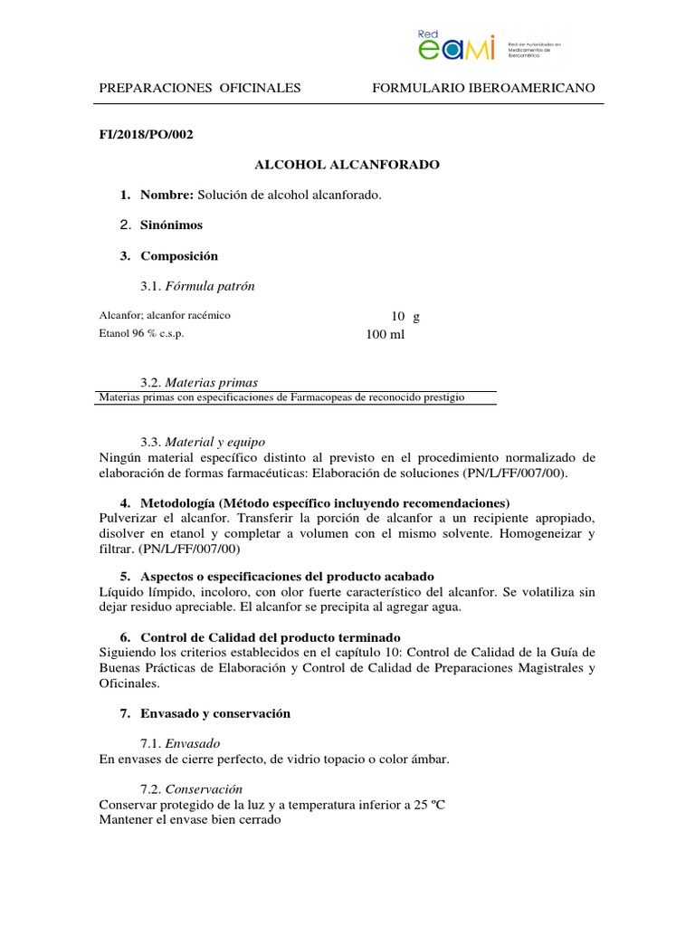 002 Alcohol Alcanforado Solucion | PDF | Etanol | Medicamentos con receta