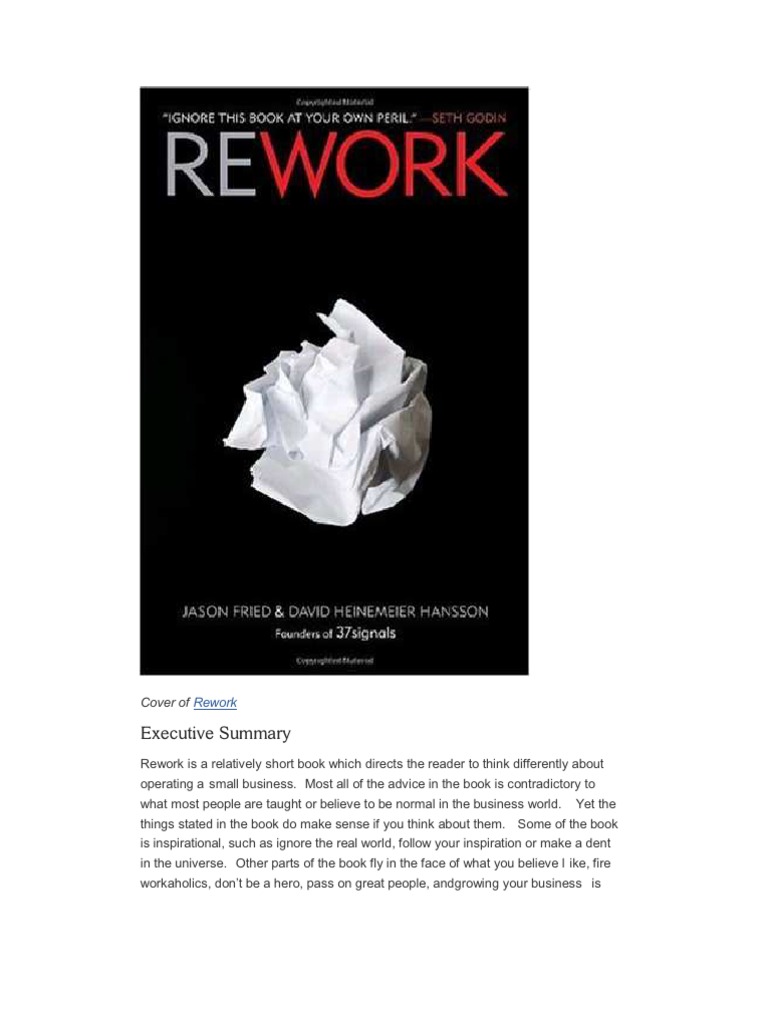 Rework Summary | PDF | Business