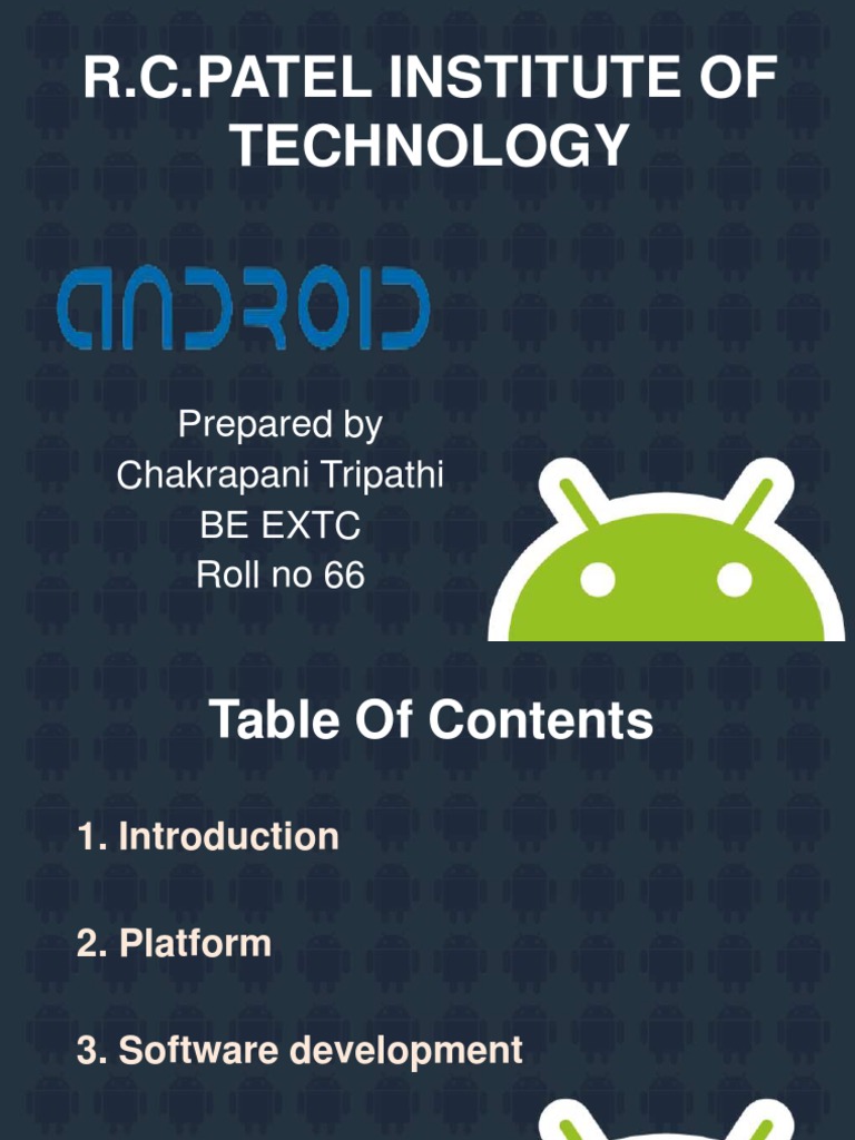 R.C.Patel Institute of Technology: Prepared by Chakrapani Tripathi Be Extc Roll No 66 ...