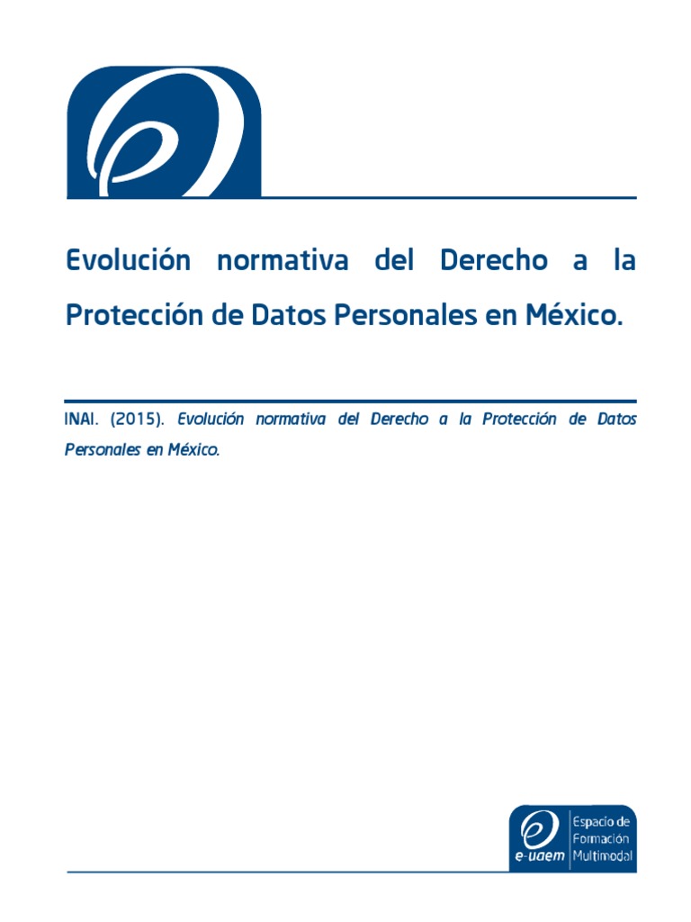 2 Evolución Normativa Del Derecho A La Protección de Datos Personales ...