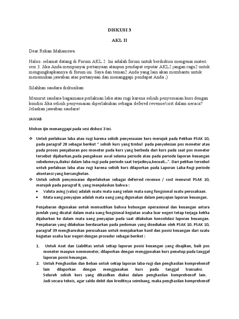 Diskusi 3 AKL II | PDF