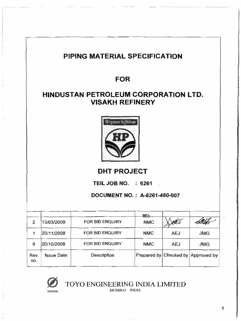 EIL PMS - Piping Attchment | PDF