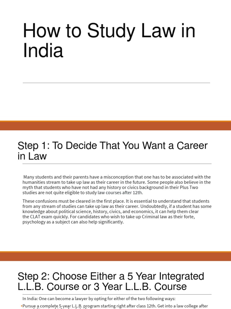 How To Study Law in India | PDF | Career & Growth | Finance & Money ...