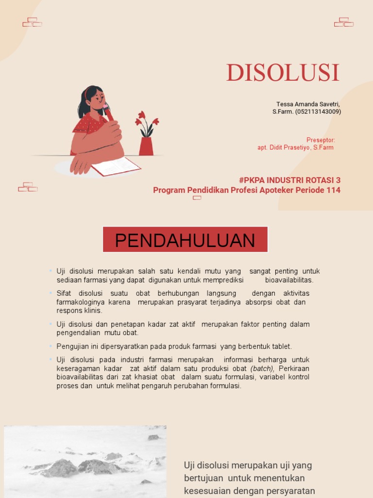 Uji Disolusi dalam Farmasi | PDF