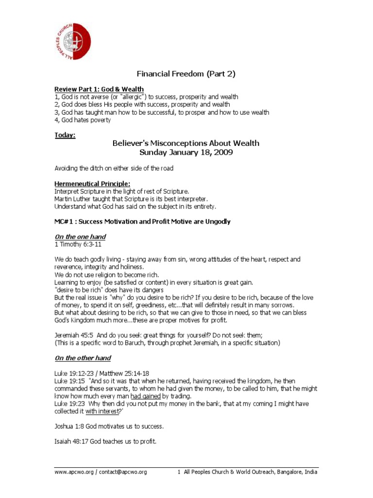 FinancialFreedom Part 2 | PDF | Interest | Gospel Of Matthew