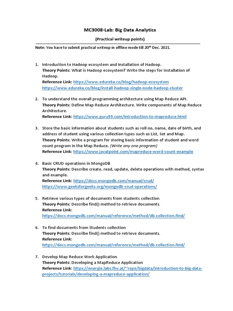 BDA Practicals (Writeup Points) | PDF | Computers | Technology & Engineering