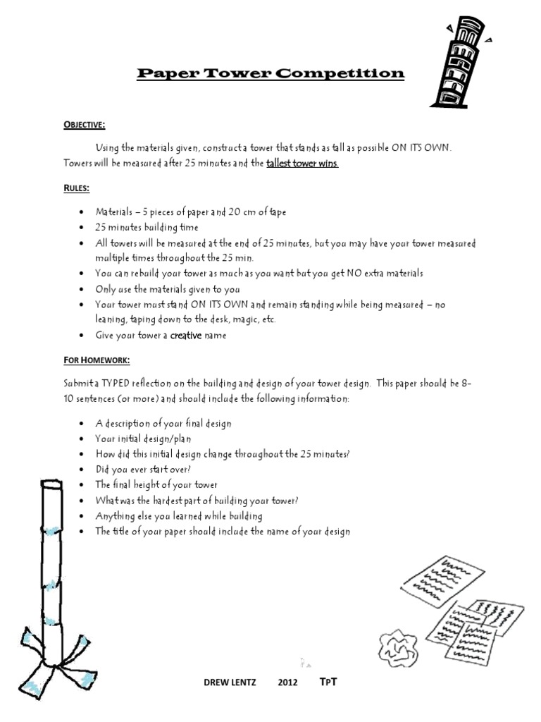 Paper Tower Competition Guidelines | PDF
