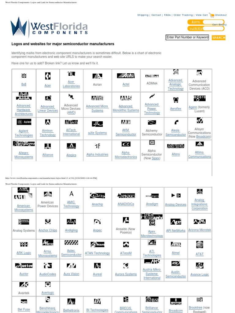 Manufacturer Logos-West Florida Components | PDF | Integrated Circuit ...