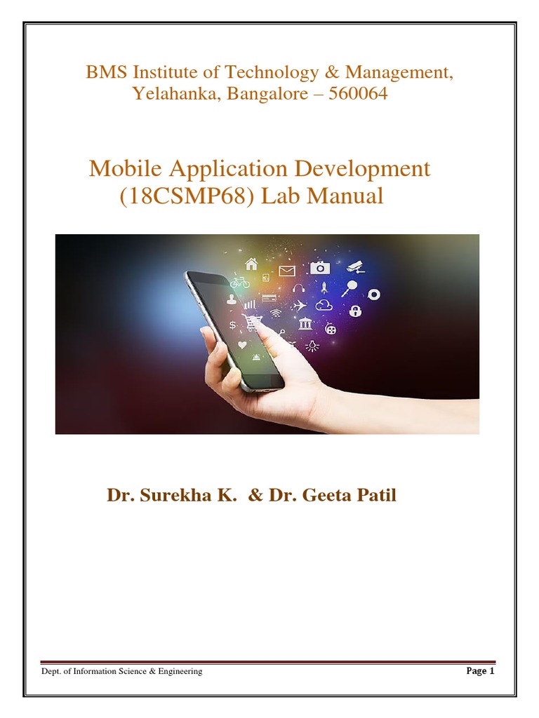 18CSMP68 Lab Manual | PDF | Android (Operating System) | Mobile App