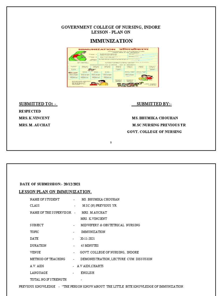 Lesson Plan on Theory. | PDF | Vaccination | Health Sciences