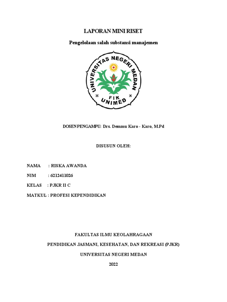 MINI RISET Profesi Pendidikan RISKA AWANDA | PDF | Bisnis