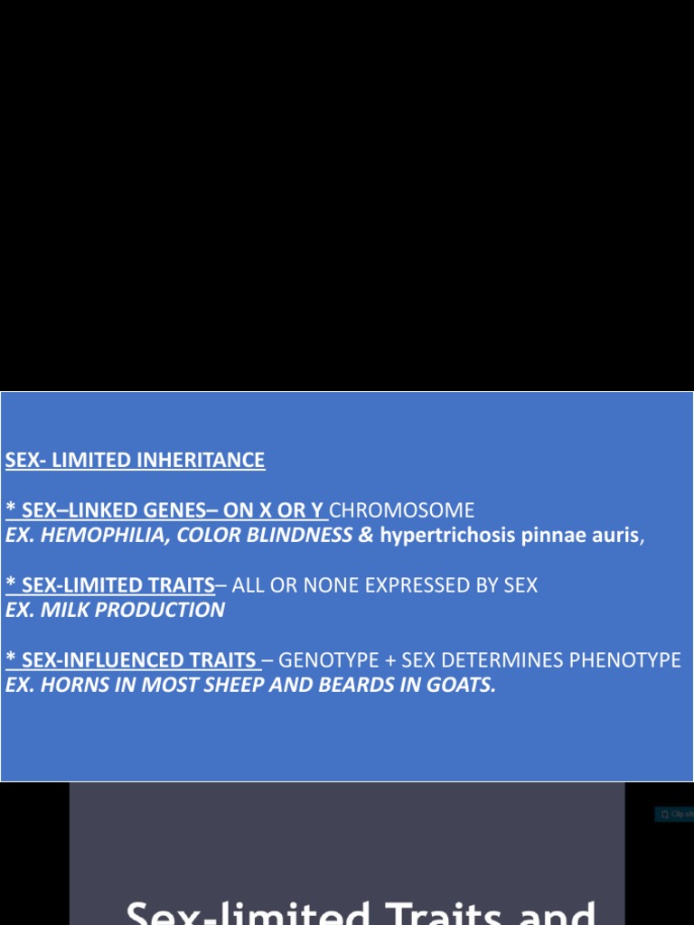 Sex-Limited Traits and Sex-Influenced Traits | PDF