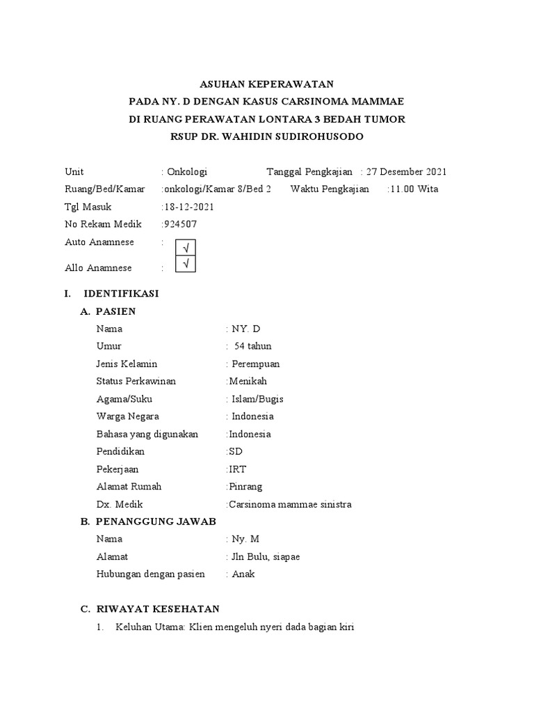 Askep Ca Mammae | PDF