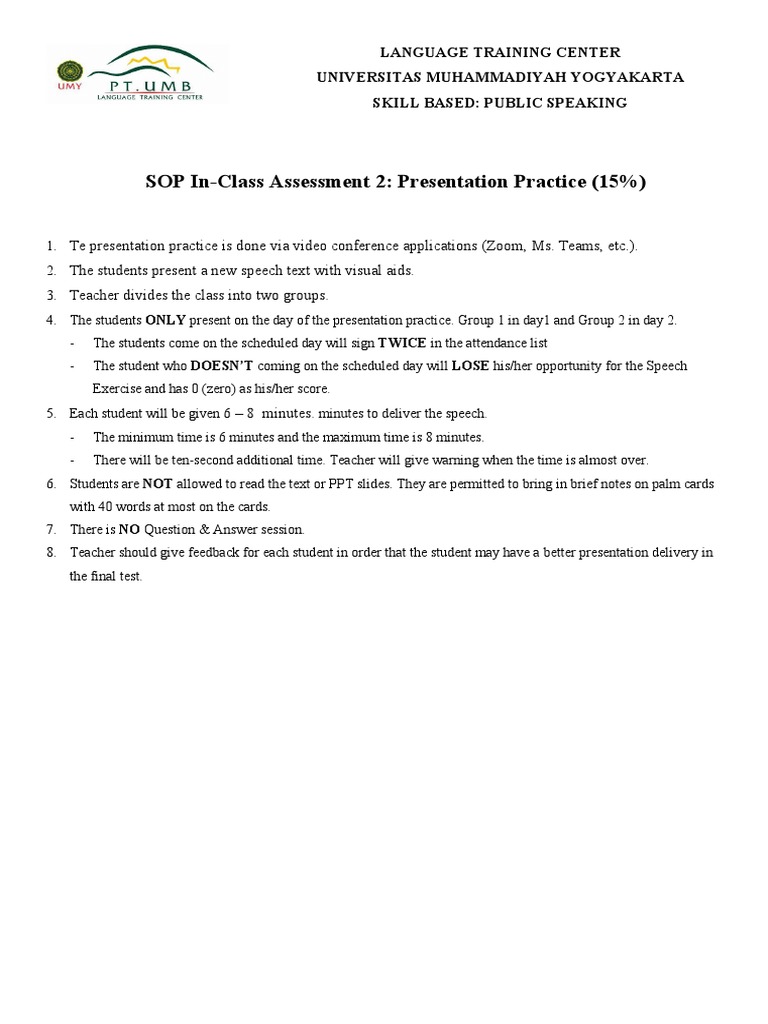 PS - SOP Scoring Criteria ICA2 | PDF | Communication | Human Communication