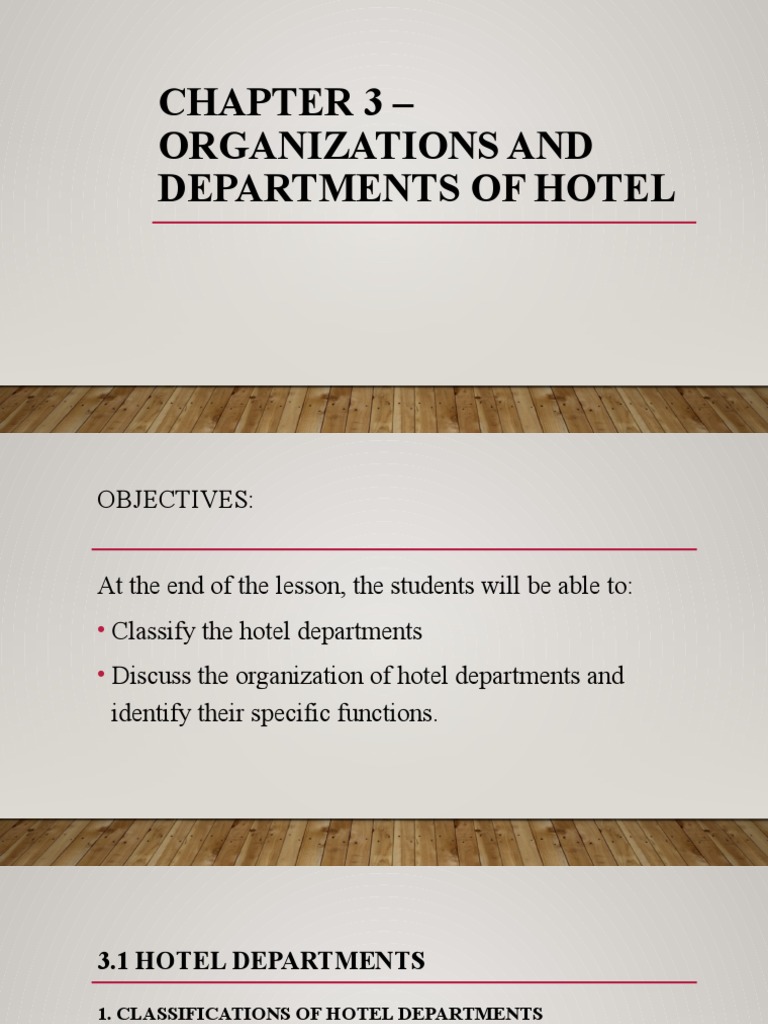 Hotel Departments and Their Functions | PDF | Sales | Hotel