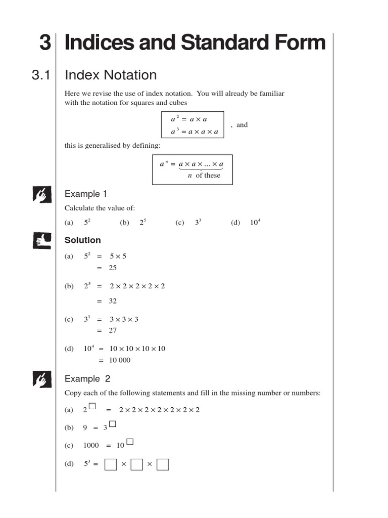 MEP Y9 Practice Book A: Chapter 3 Indices and Standard Form | PDF | Mass | Gravity