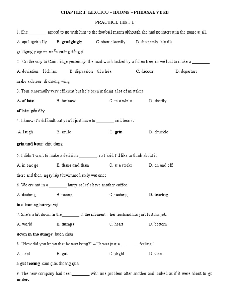 Lexcico - Idioms - Phrasal Verb | PDF