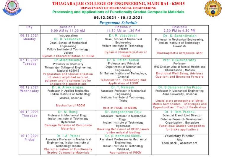 Programme Schedule Programme Schedule Programme Schedule | PDF ...