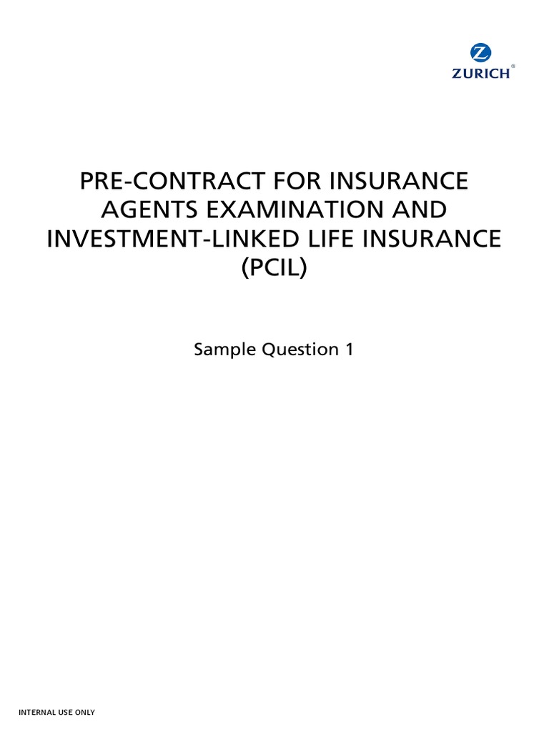Pre-Contract for Insurance Agents Examination and Investment-Linked ...