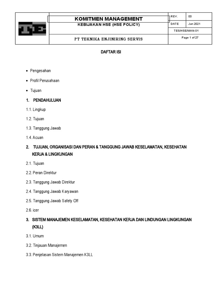!2017 - 1C - REVIEW Kebijakan K3L (AutoRecovered) | PDF | Bisnis | Sains & Matematika