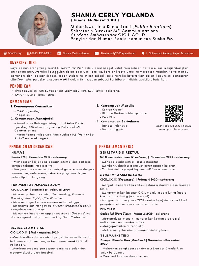 Shania Cerly Yolanda - CV | PDF