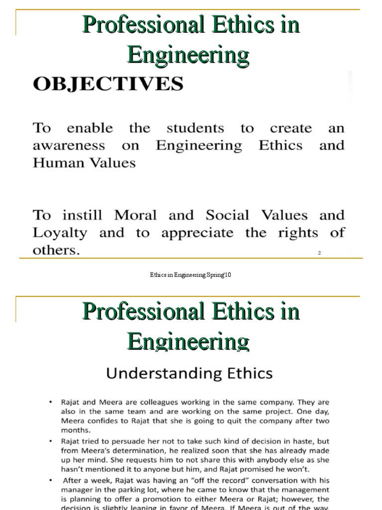 CHP 1 Ethics in Engineering | PDF | Morality | Professional Ethics
