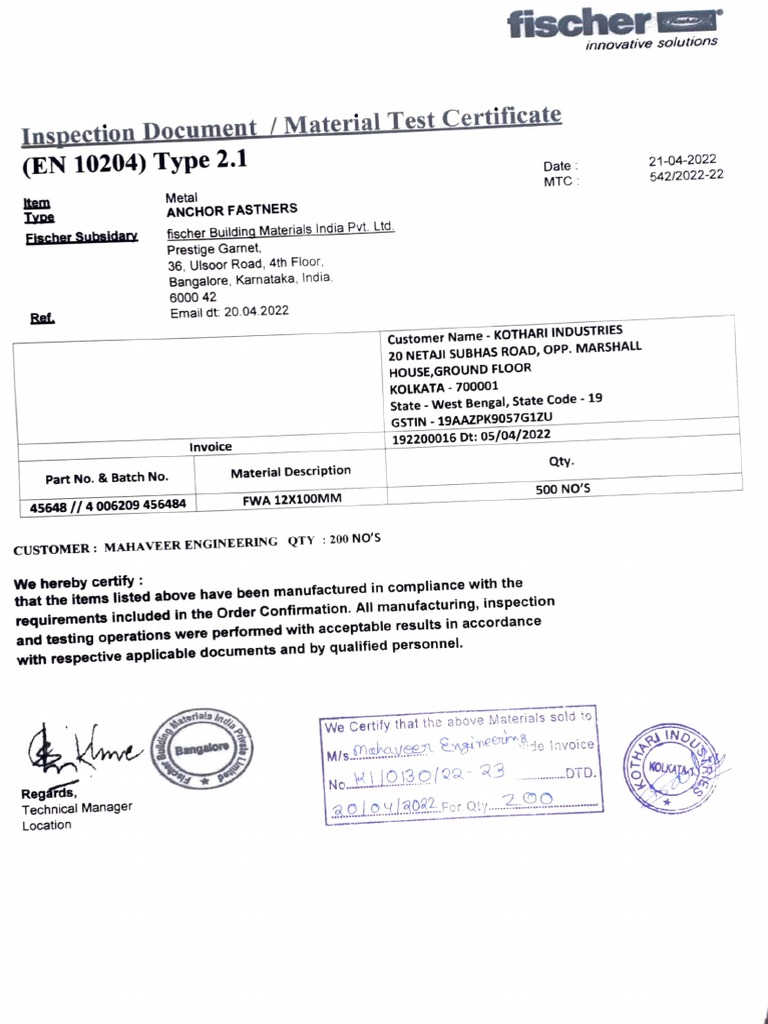 Fischer Innovative Anchor Fastener Test | PDF | Business Process