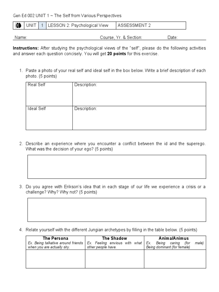 Unit 1 Lesson 2 Assessment 2 | PDF