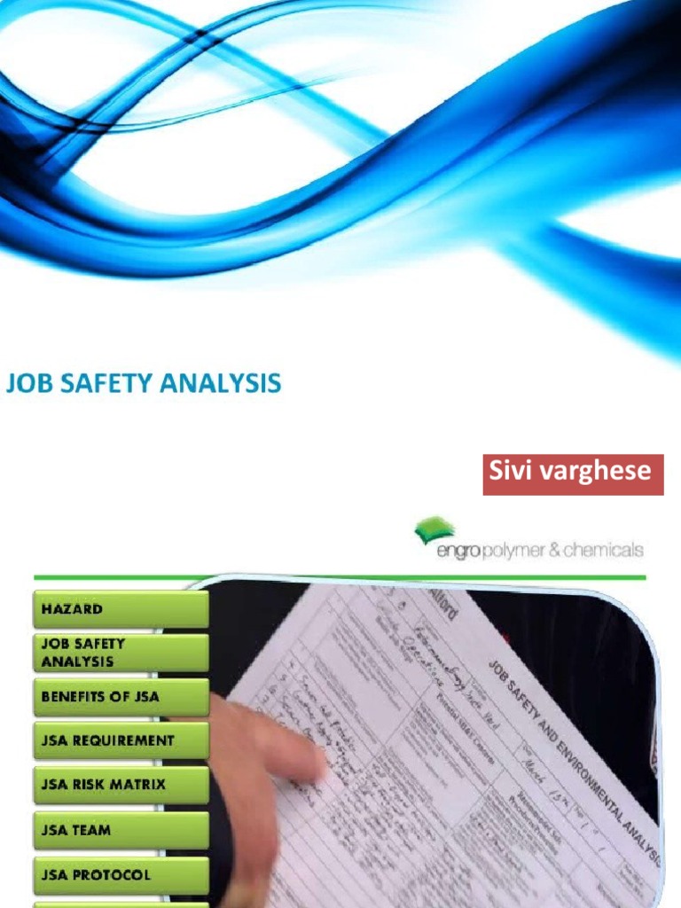 Job Safety Analsis Jsa | PDF