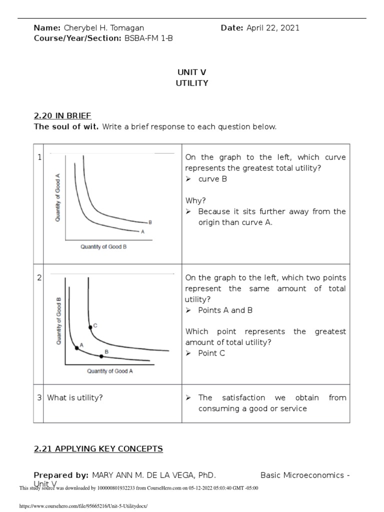 Unit 5 Utility | PDF | Utility | Microeconomics