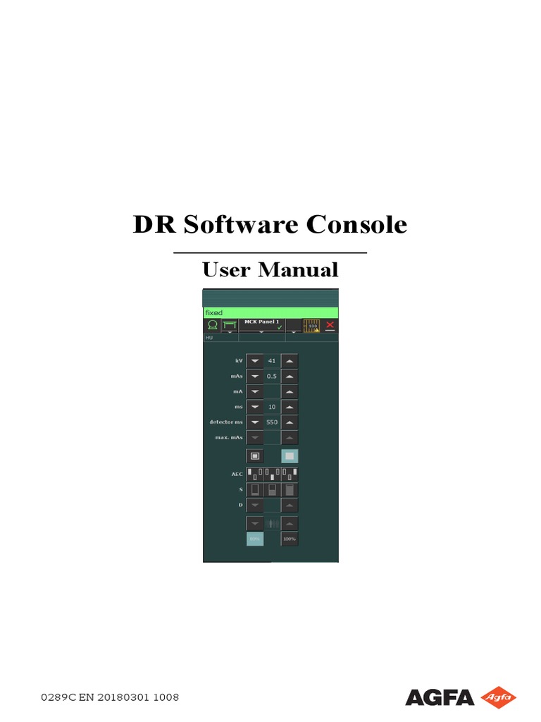 DR Software Console: User Manual | PDF | Dialog Box | Radiography