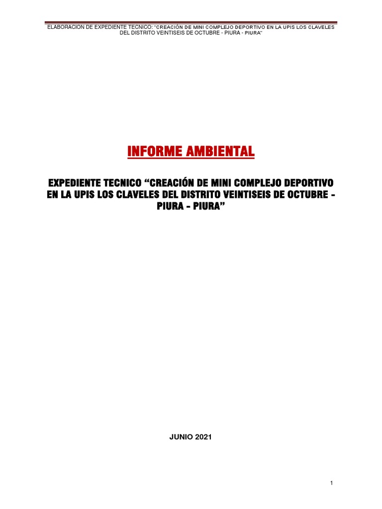 1 Informe Ambiental | PDF | Evaluación de impacto ambiental ...