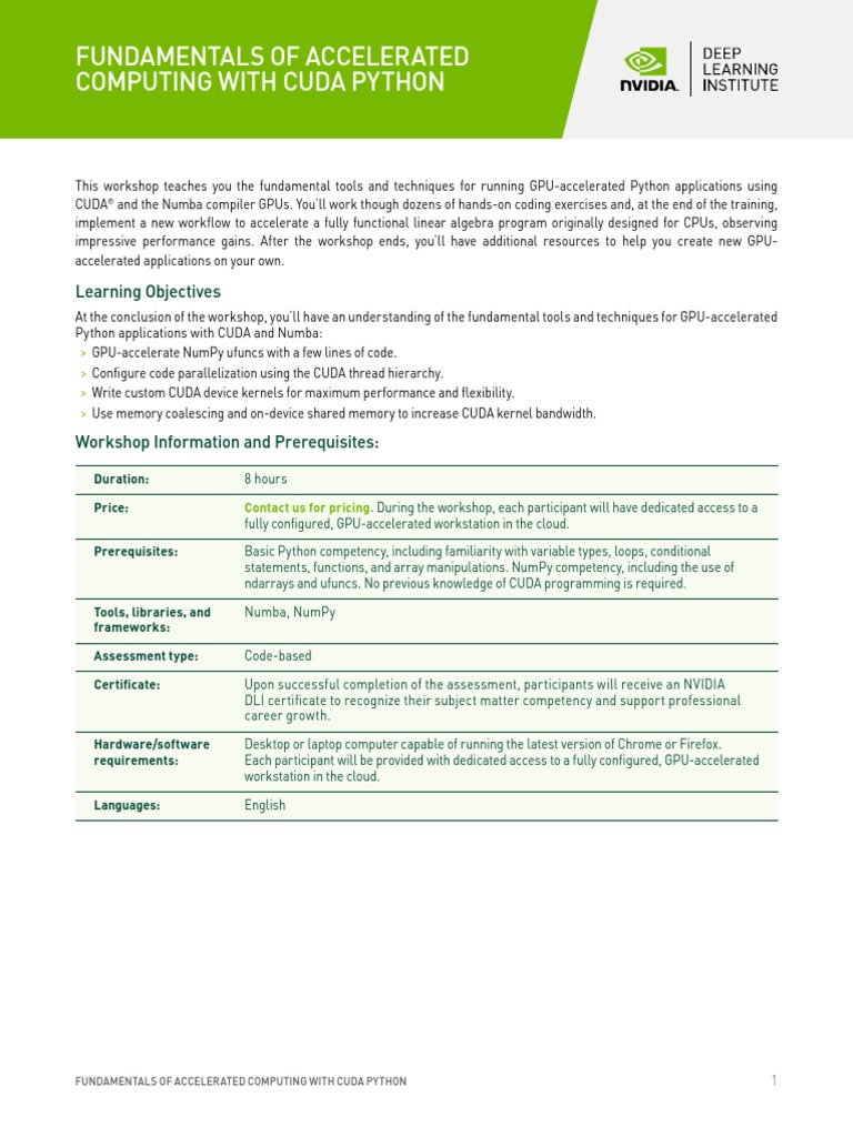 Fundamentals of Accelerated Computing With CUDA Python | PDF | Graphics Processing Unit ...