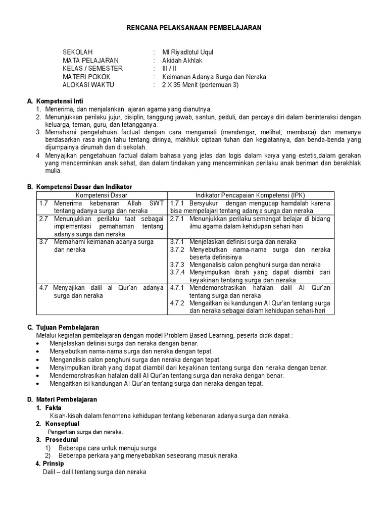 RPP 1 Fiks - Nasrotin | PDF