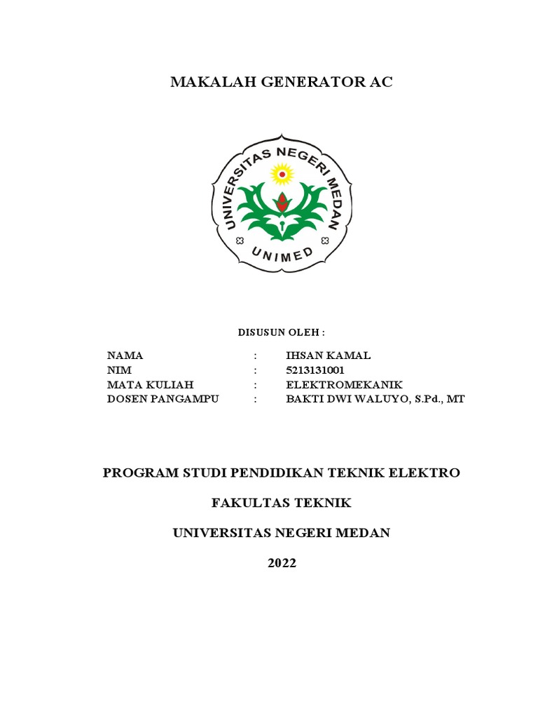 Makalah Generator Ac Ihsan Kamal | PDF