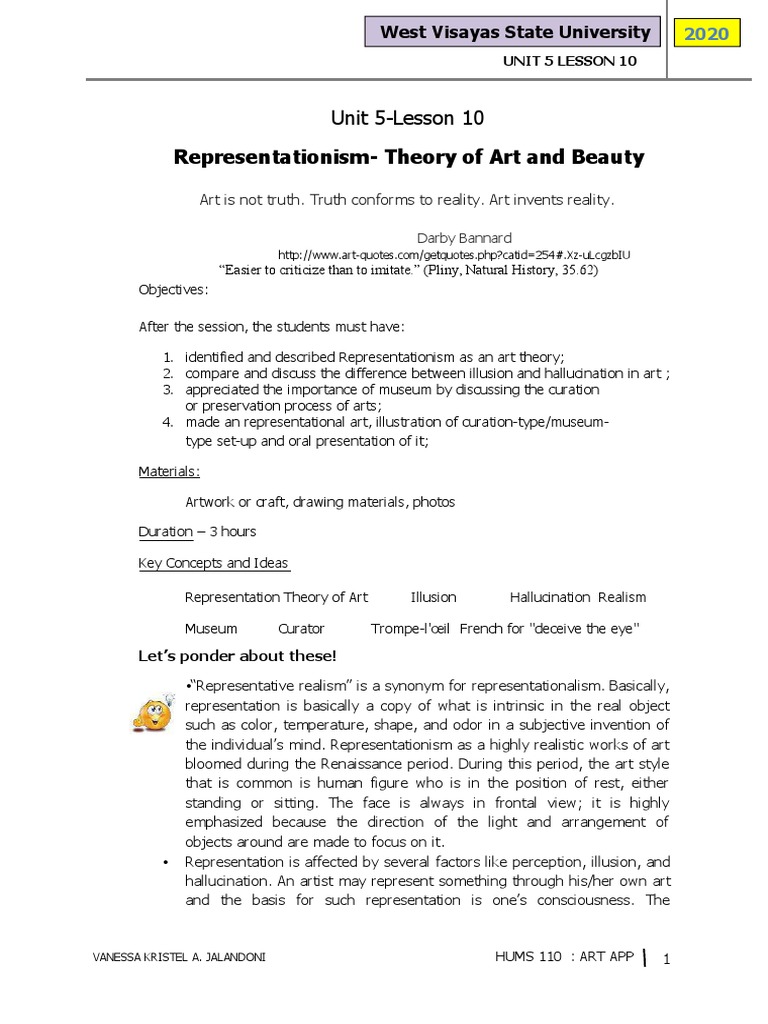 Unit 5 Lesson 10 Art Appreciation | PDF | Perception | Experience