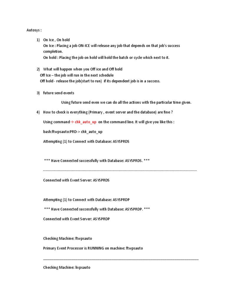 Autosys | PDF | Command Line Interface | Databases Autosys | PDF | Command Line Interface | Databases