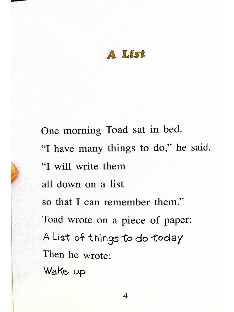 Frog and Toad "A List" and "Dragons and Giants" | PDF