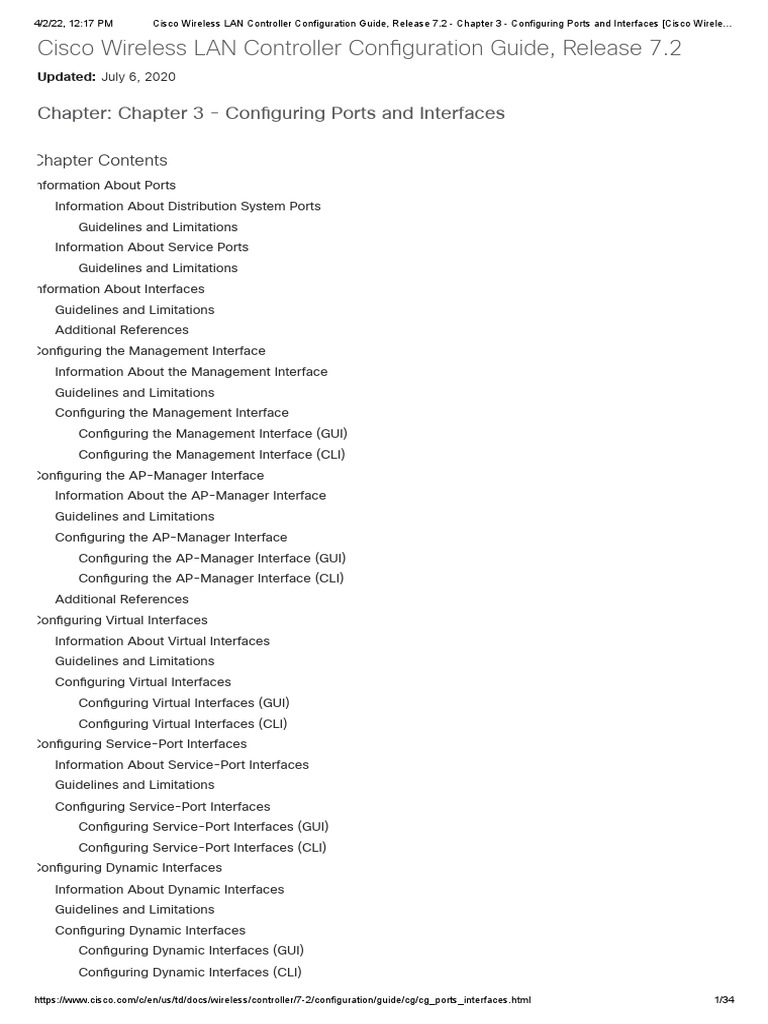 Cisco Wireless LAN Controller Con Guration Guide, Release 7.2 | PDF | Ip Address | Computer Network