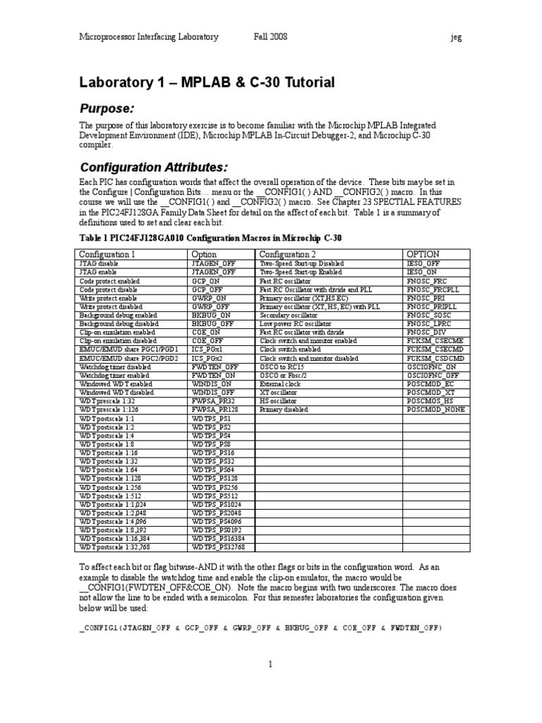 Tutorial C30 | PDF | Pic Microcontroller | C (Programming Language)