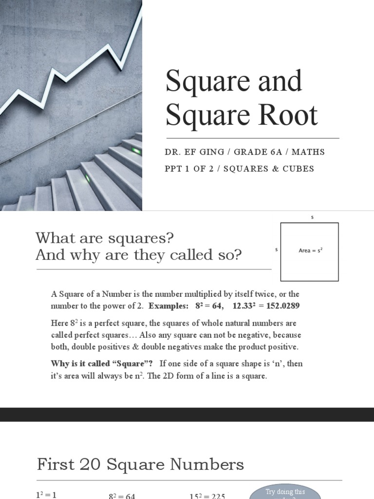 Square and Square Root (6th Grade) | PDF | Numbers | Factorization