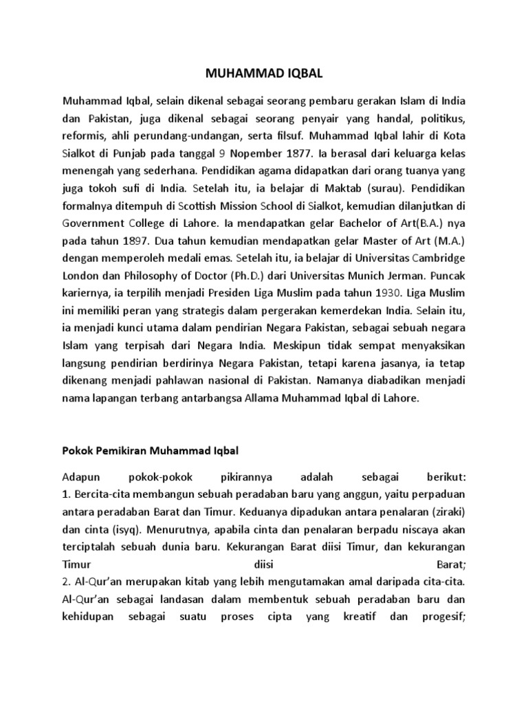 Muhammad Iqbal Pdf