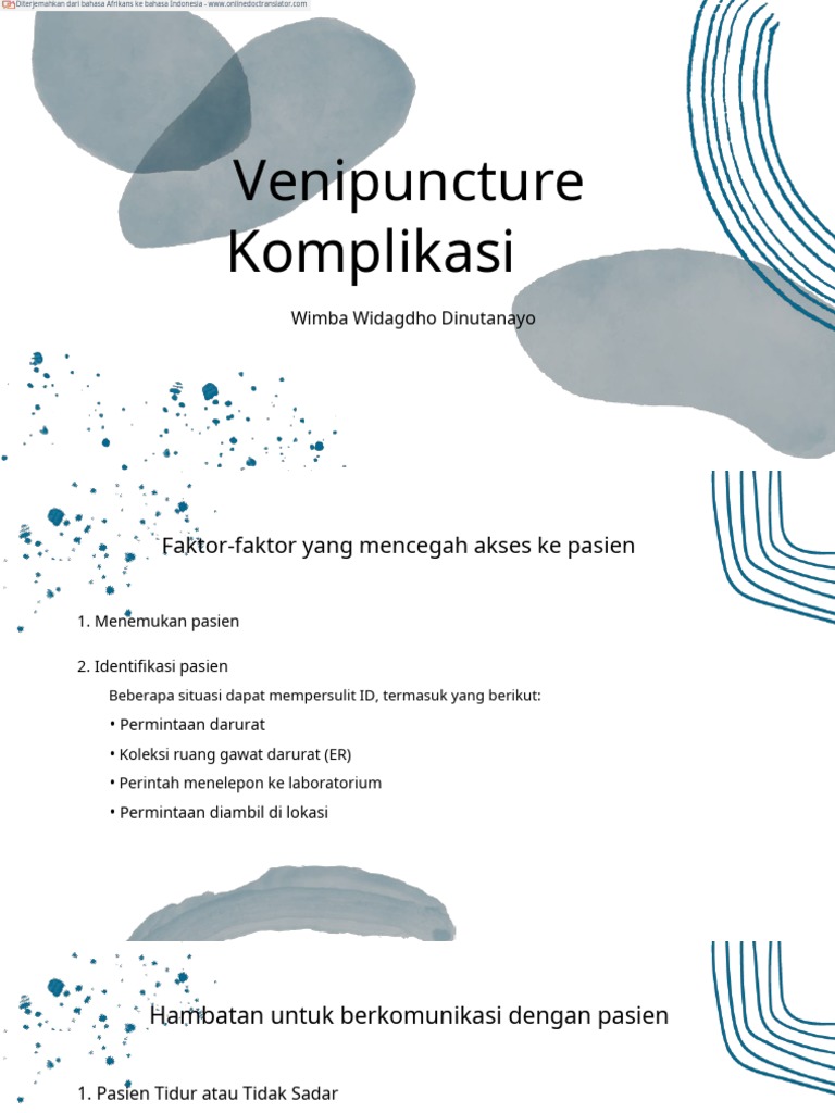 04 Venipuncture Complications (English) - Wimba DInutanayo - Af.id | PDF