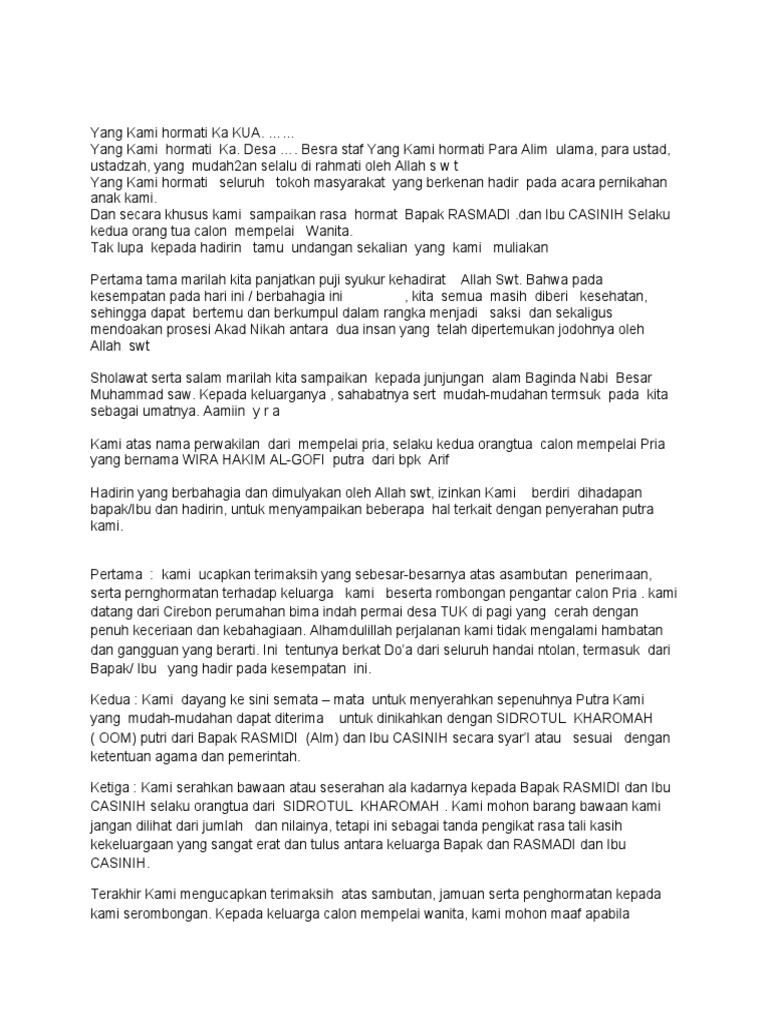 Kata2 Sambutan Calon Pengantin Pria Pdf