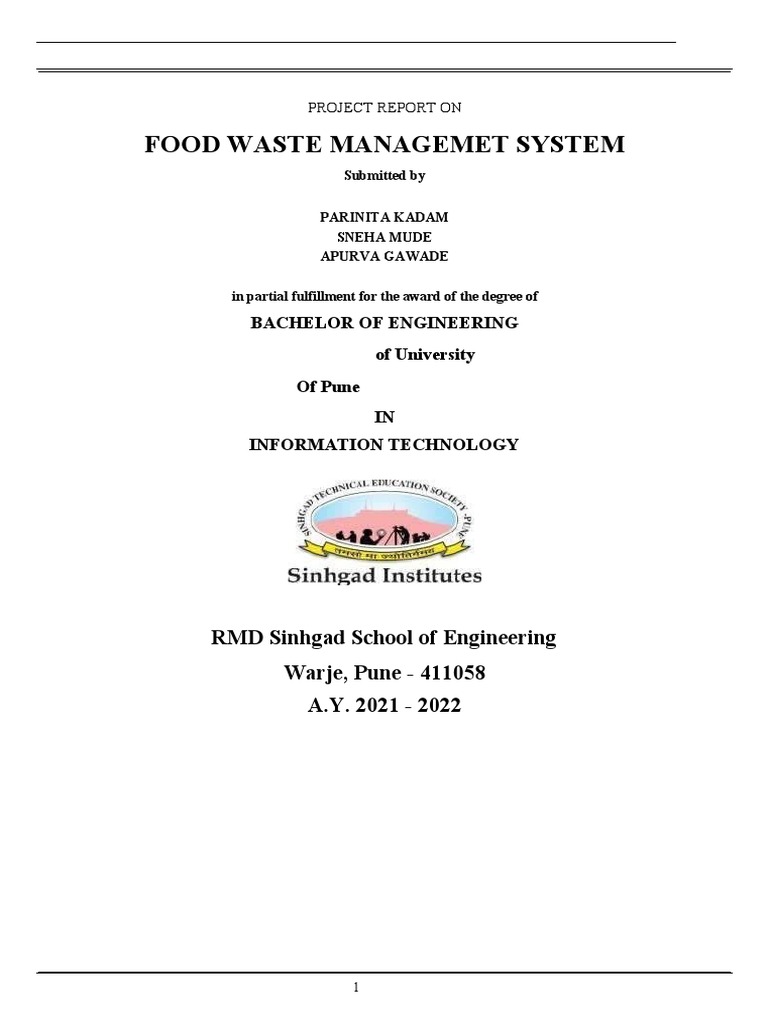 DTU BTech Major Project Template | PDF | Foods | Food And Drink