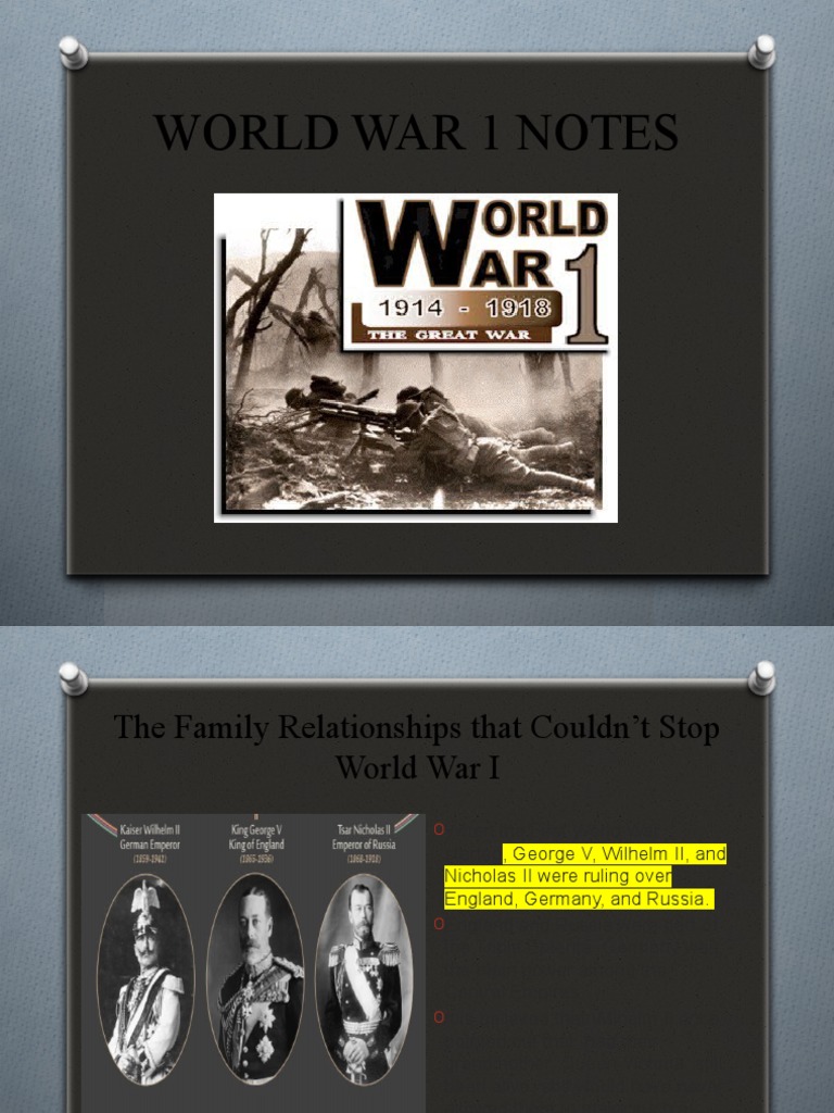 World War 1 Notes | Download Free PDF | World War I | Trench Warfare