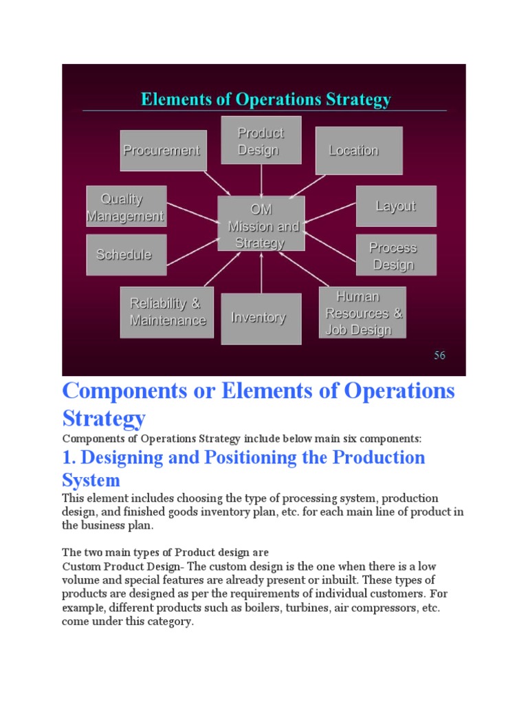 Components or Elements of Operations Strategy | PDF | Resource | Marketing