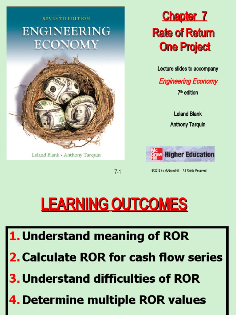 Chapter 7 - ROR Analysis For A Single Alternative | PDF | Bonds ...
