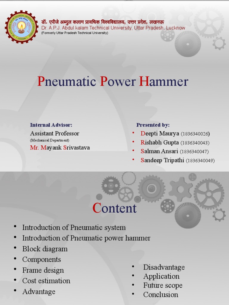 ZBackup Pneumatic Hammer Report Rishub | PDF | Sheet Metal | Pneumatics