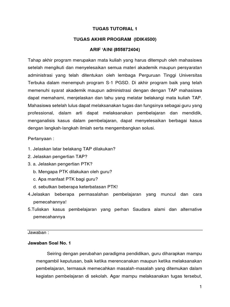 Tugas Tutorial 1 Tap | PDF